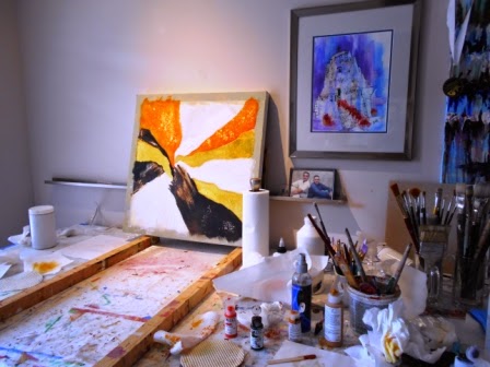 BARBARA VAN ROOYAN ABSTRACT ART: "Blue Canyon II" Original Abstract ...