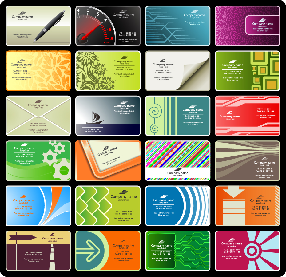 お洒落な背景のカード テンプレート variety of beautiful card template イラスト素材 | ai eps ...