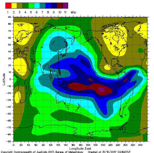 Earthquake Prediction: Ionospheric Map for 31-10-17