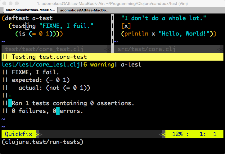 Climb That Mountain: Fast TDD in Clojure with Fireplace.vim
