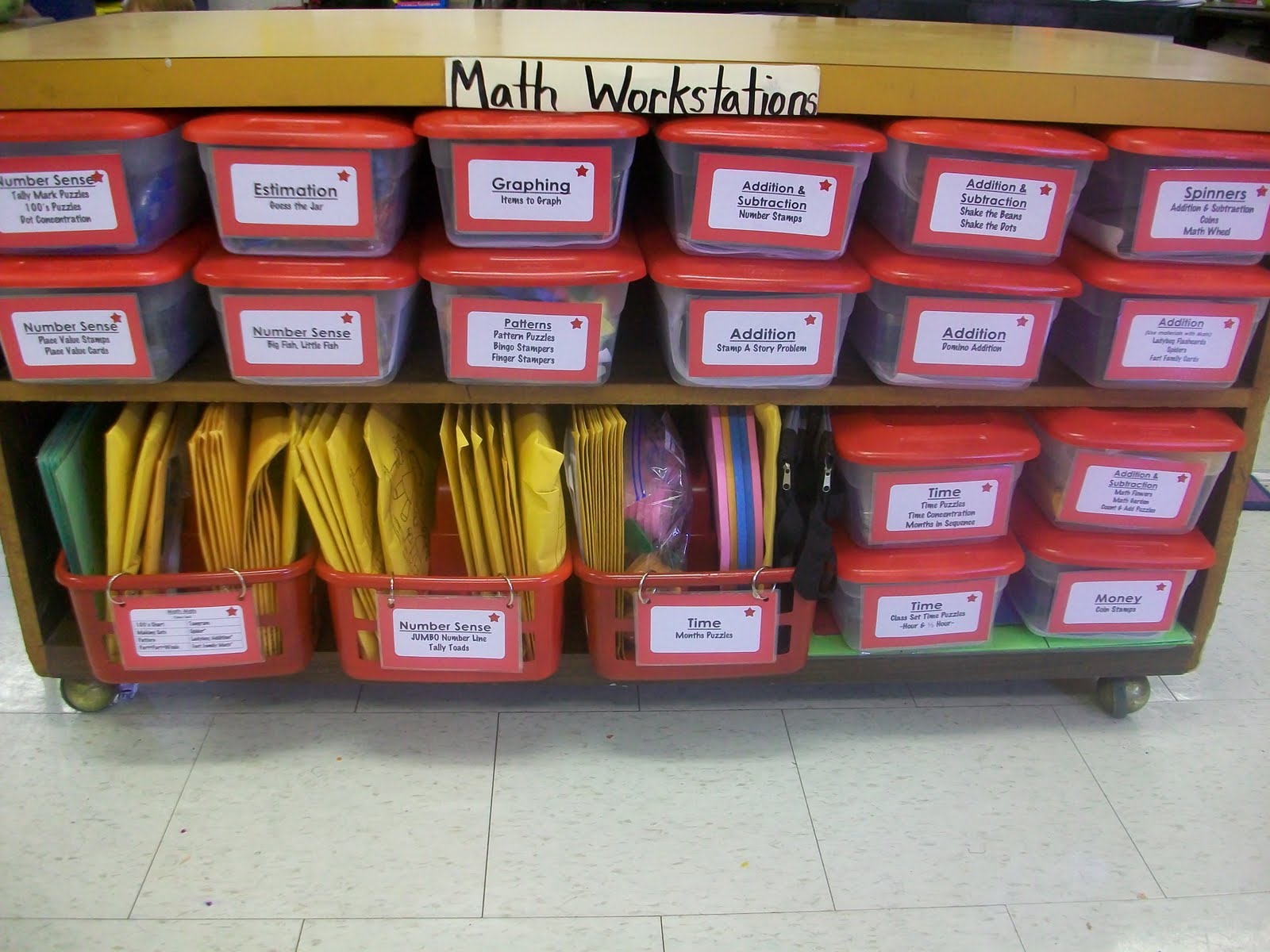 Math Center Storage Ideas | Dr. Nicki's Guided Math Blog