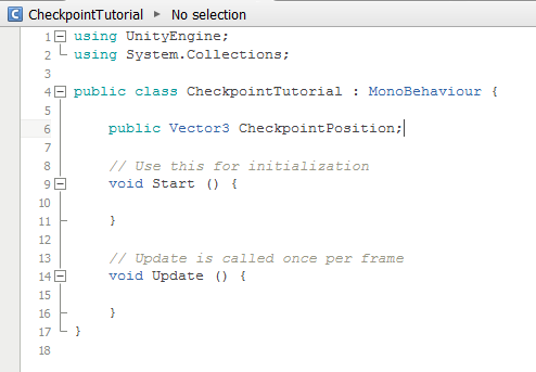 AnimMark: Unity C# Tutorial: Creating Checkpoints