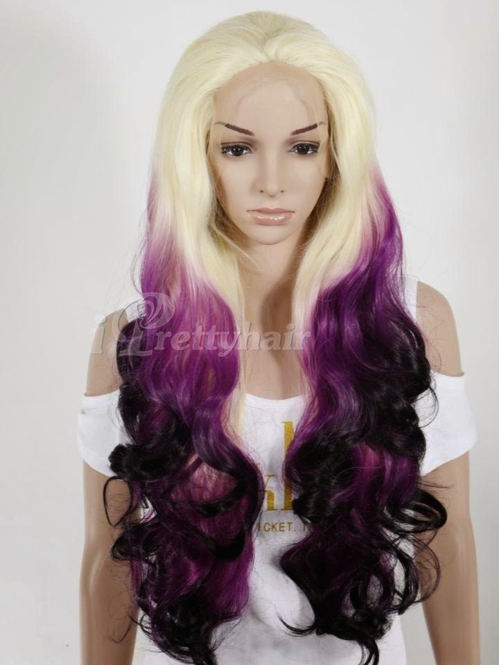 New Arrival Ombre Colorful Synthetic Lace Front Wig New Arrival Ombre