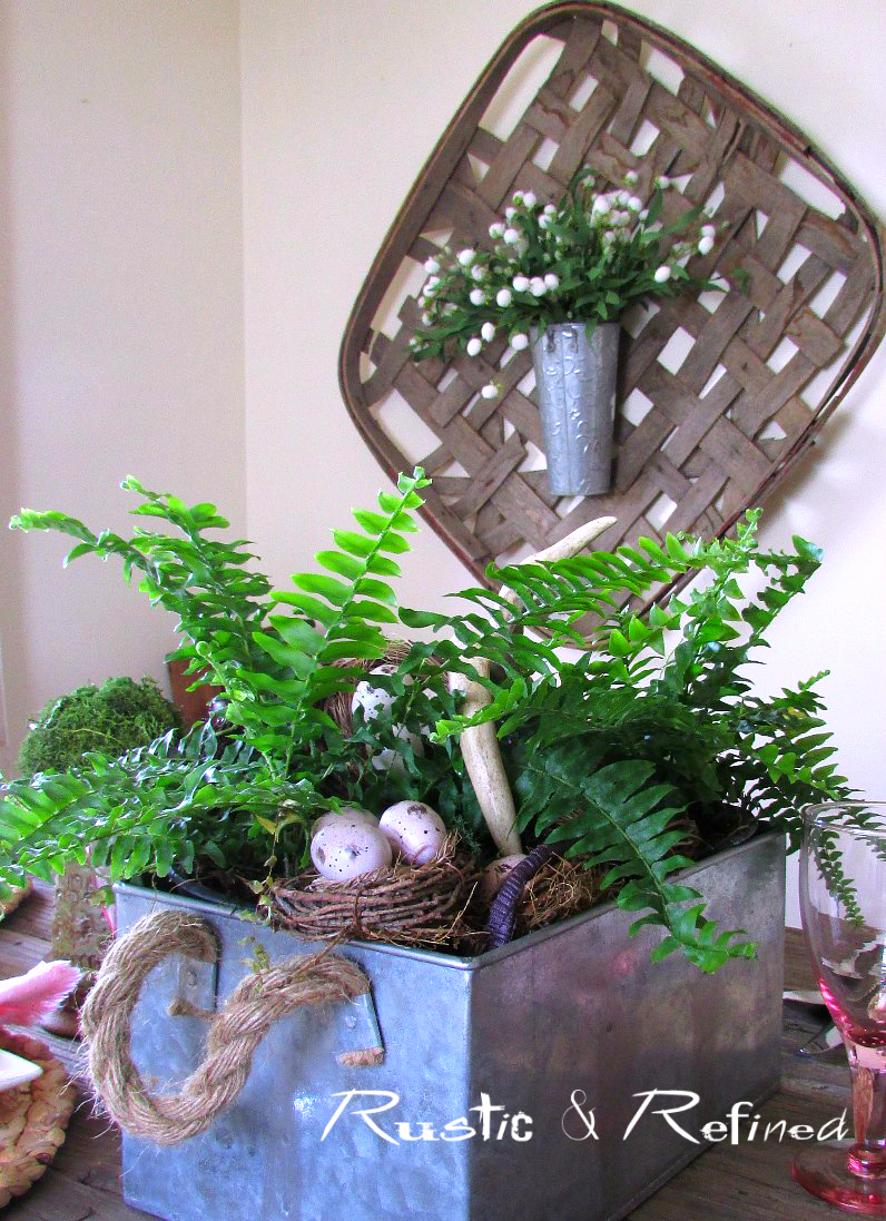 Spring Fern & Nest Tablescape | Rustic & Refined