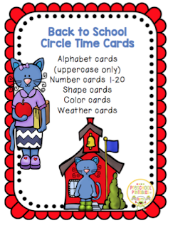 Back to School Circle Time Cards ~ Preschool Printables