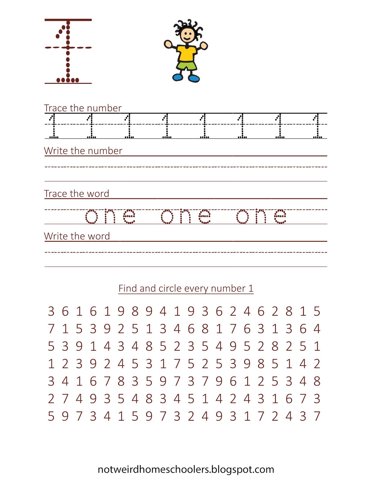FREE HOMESCHOOLING RESOURCE!!! Trace-N-Write Numbers Worksheets