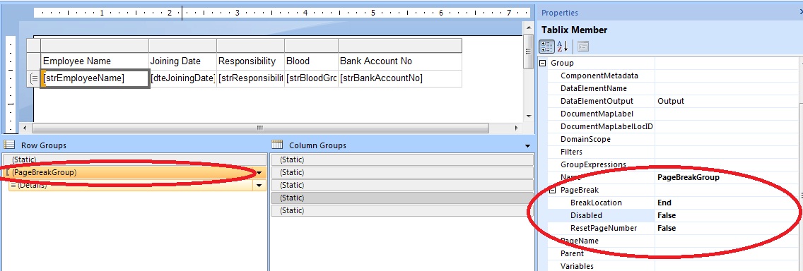 Page break after Specific rows in rdlc reporting - yeasir007
