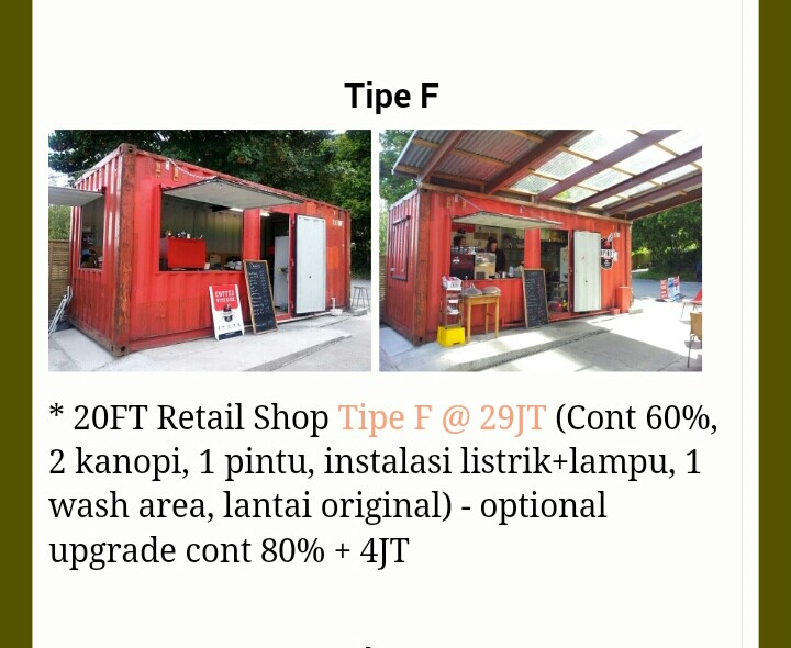shipping container store Tipe F - Harga Container, Jual Kontainer Bekas ...
