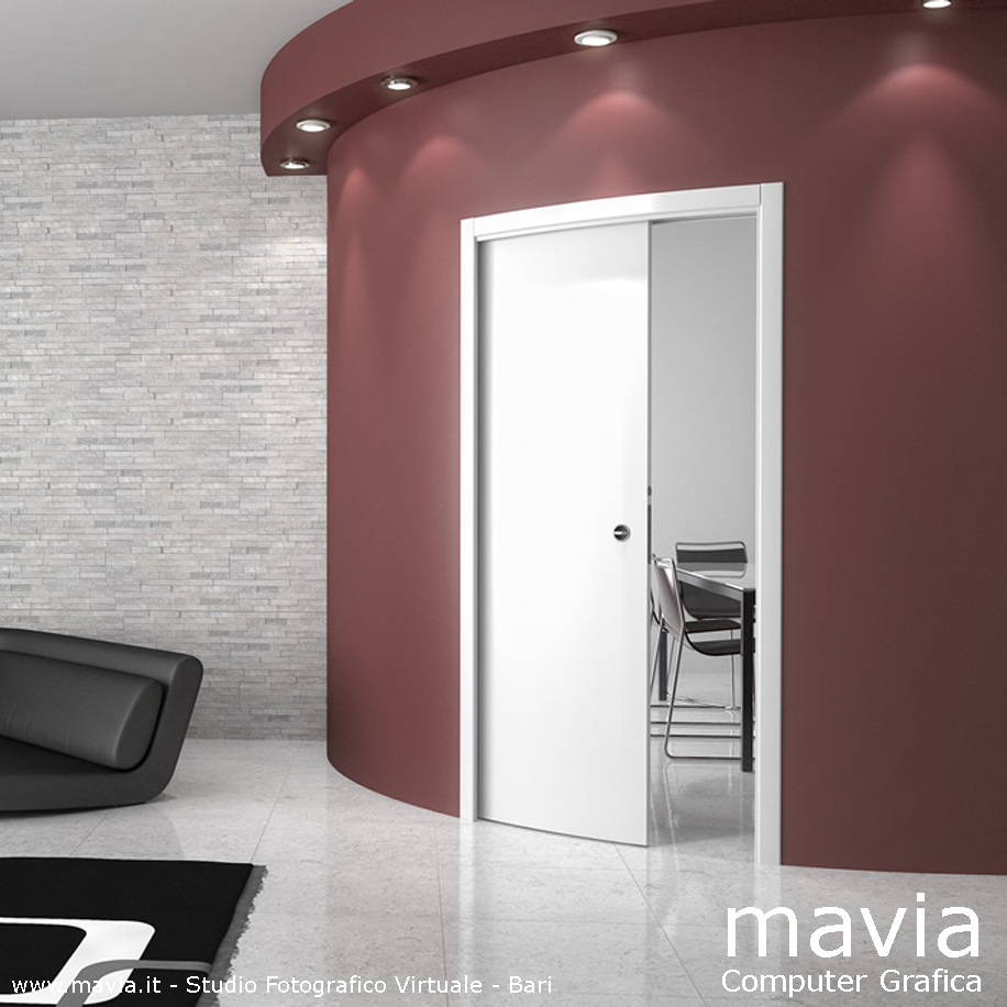 Arredamento di interni: porta curva moderna scorrevole con controtelaio ...