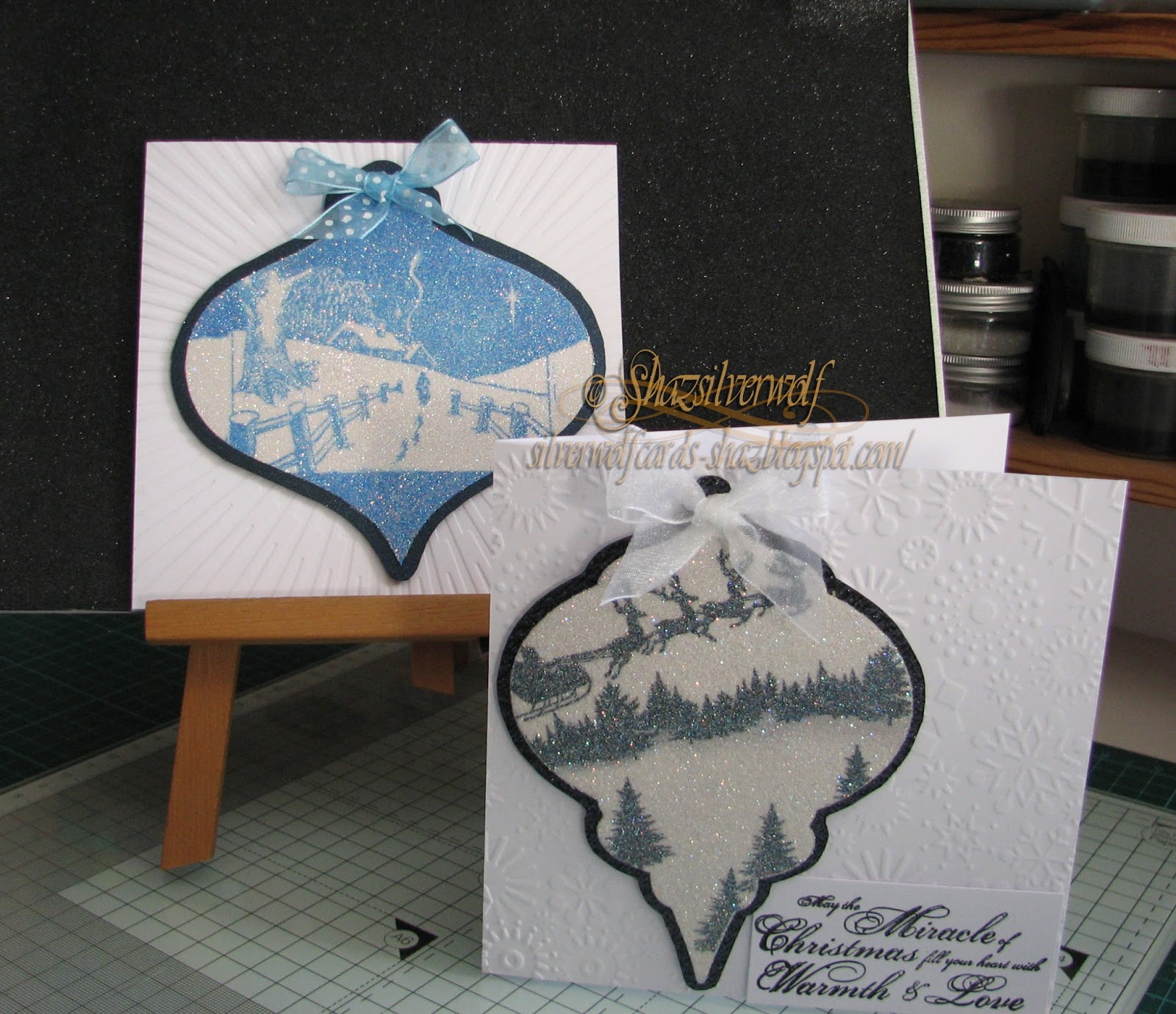 Silverwolf Cards: Christmas Bauble Cards & Visible Image stamps.