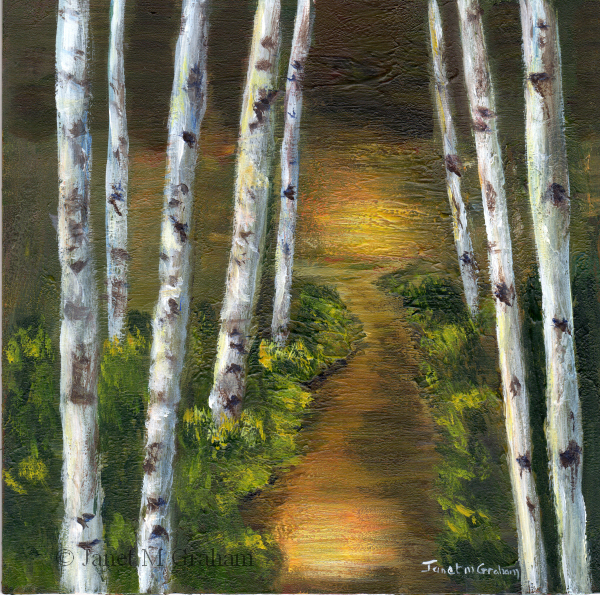 Janet M Graham's Painting Blog: Sunlit Forest in acrylics