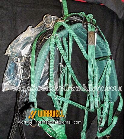 Quick Hitch Pacing and Trotting horse racing tack made of Green Nylon ...