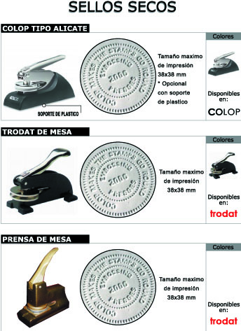 PLAQUETAS Y SELLOS TECNOLOGIA LASER: PRENSAS DE SELLO SECO
