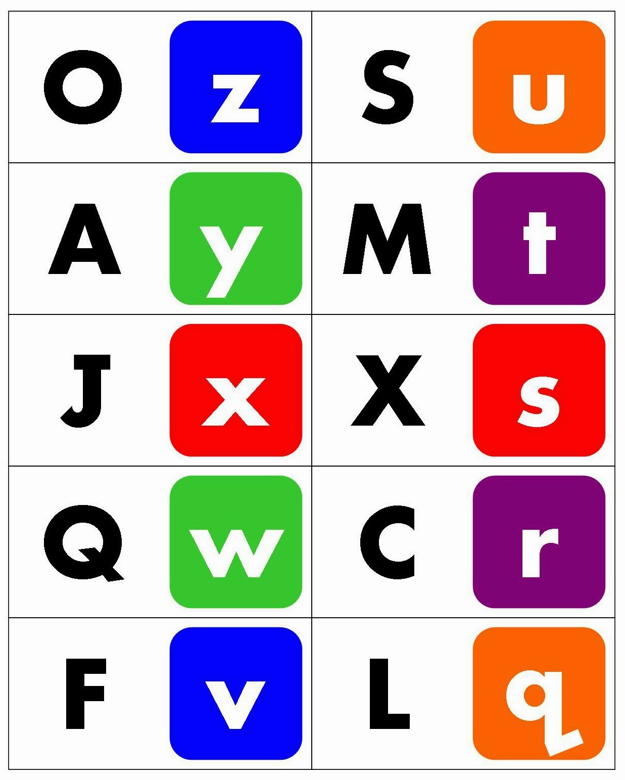 Printable Letter Dominoes