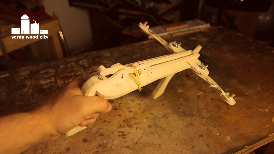 scrap wood city: How to make, a mini DIY crossbow