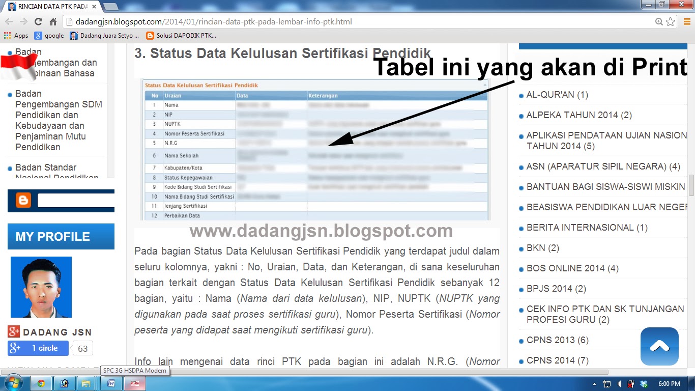 rpp terbaru: CARA CETAK / PRINT TAMPILAN LEMBAR INFO PTK DAPODIK ...
