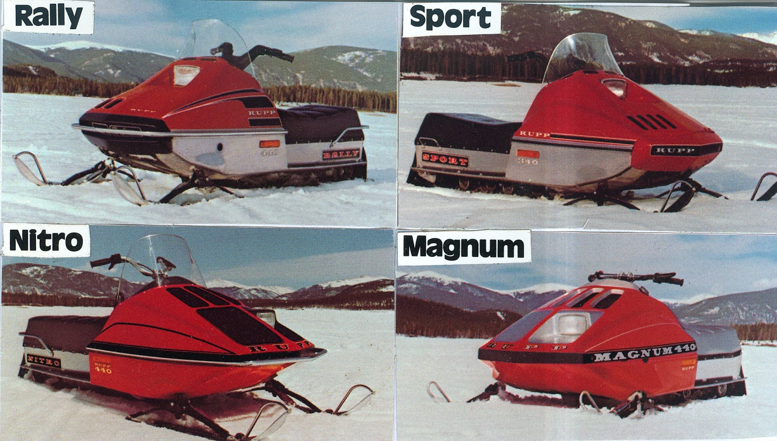 CLASSIC SNOWMOBILES OF THE PAST: 1976 RUPP SNOWMOBILE MODEL LINEUP