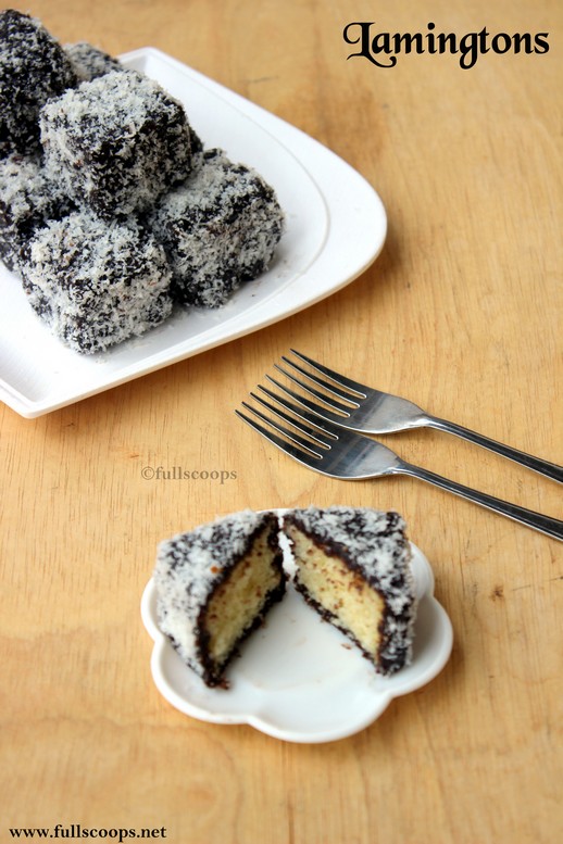 Lamingtons ~ Full Scoops - A food blog with easy,simple & tasty recipes!
