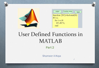 Electrical Engineering Tutorial ~ User Defined Functions in MATLAB Part -2