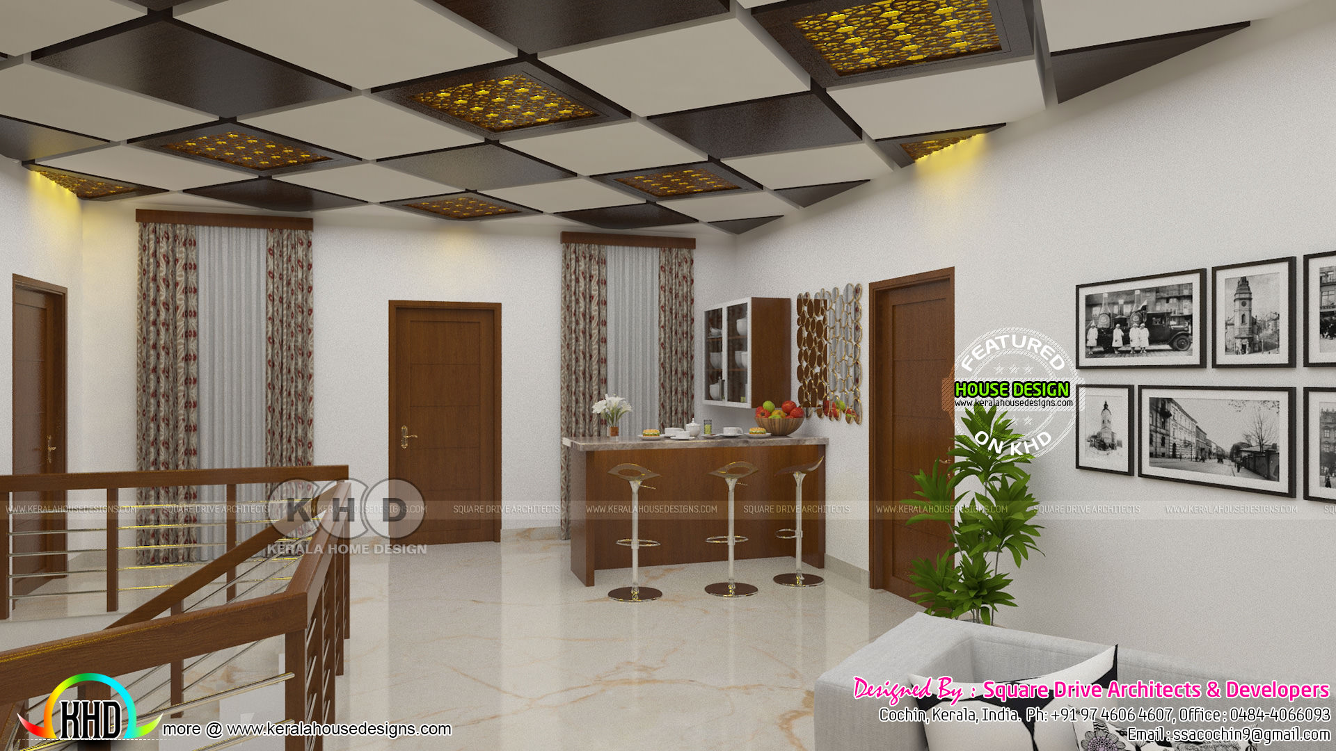 Upper bedroom and upper living interior - Kerala Home Design and Floor ...