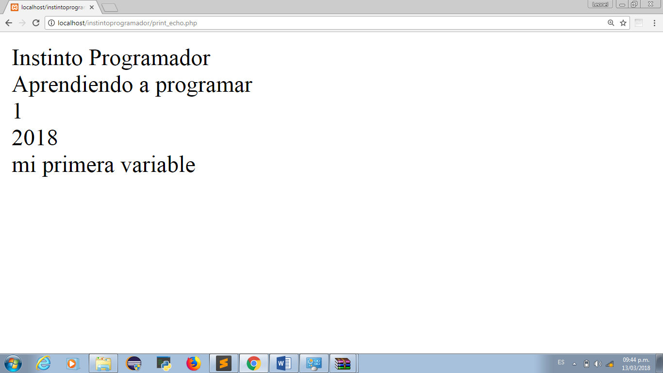 Imprimir un dato en PHP