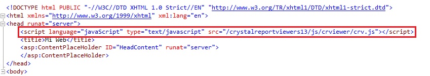 Error: 'bobj' no esta definido (Crystal Report)