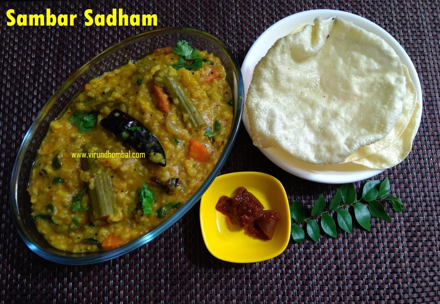 Sambar Sadham - Sambar Rice - Rice prepared with Dals and Vegetables