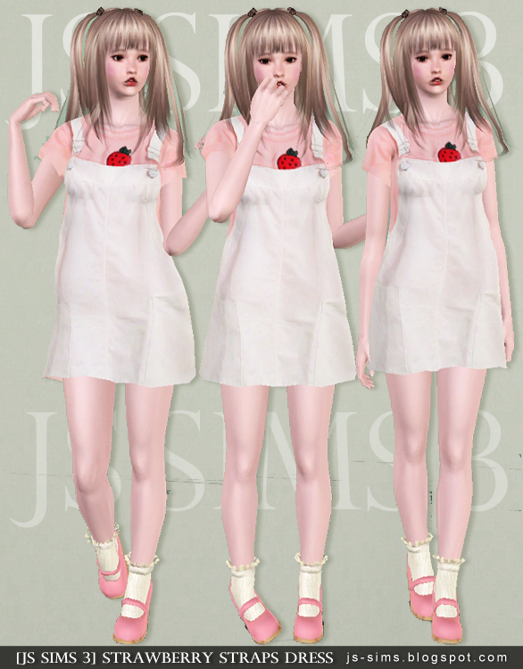 [JS SIMS 3&4] Strawberry Straps Dress－JS SIMS｜痞客邦
