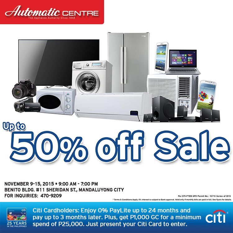 Manila Shopper: Automatic Center Warehouse SALE: Nov 2015