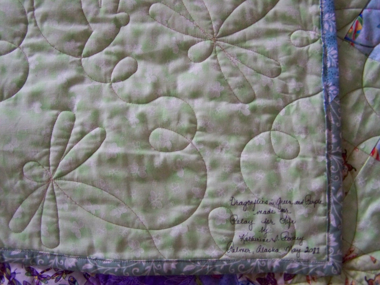 Pretty Simple Stitches: Relay for life dragonfly quilt