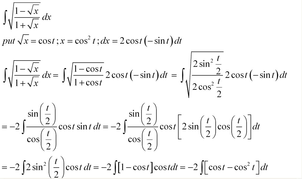 Mixture Integral Of Sqrt 1 sqrt x 1 sqrt x 