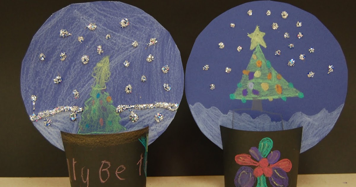 super happy art class: Snow Globes