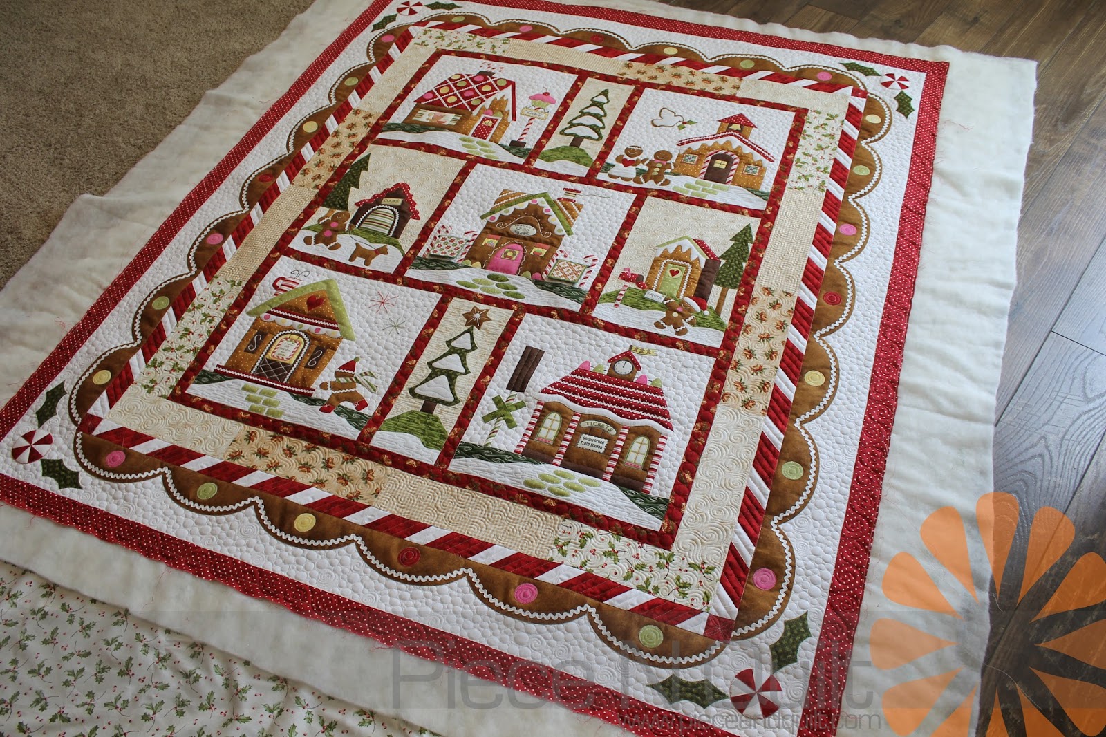 Piece N Quilt: Gingerbread Village Quilt - Custom Machine Quilting by ...