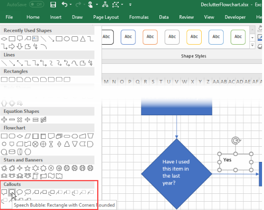 Cara Membuat Flowchart (Bagan Alur) Dengan Excel - Ninna Wiends