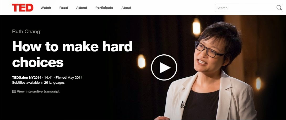Mad Life: [이번주 TED Talk] Ruth Chang: How to make hard choices