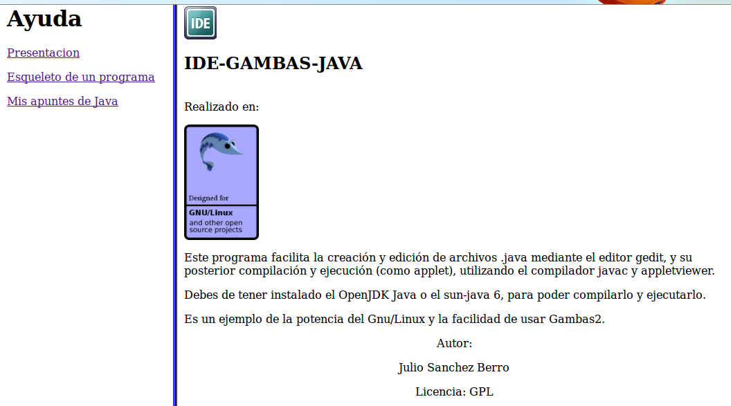 Gambas Mis Programas y el Softwarelibre: Ide para Java usando Gambas y ...