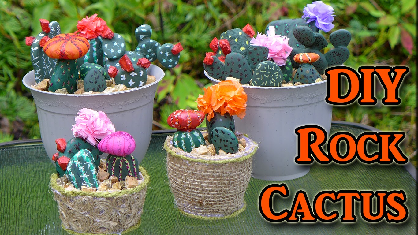 EasyMeWorld: DIY Painted Rocks - Cactus Decoration