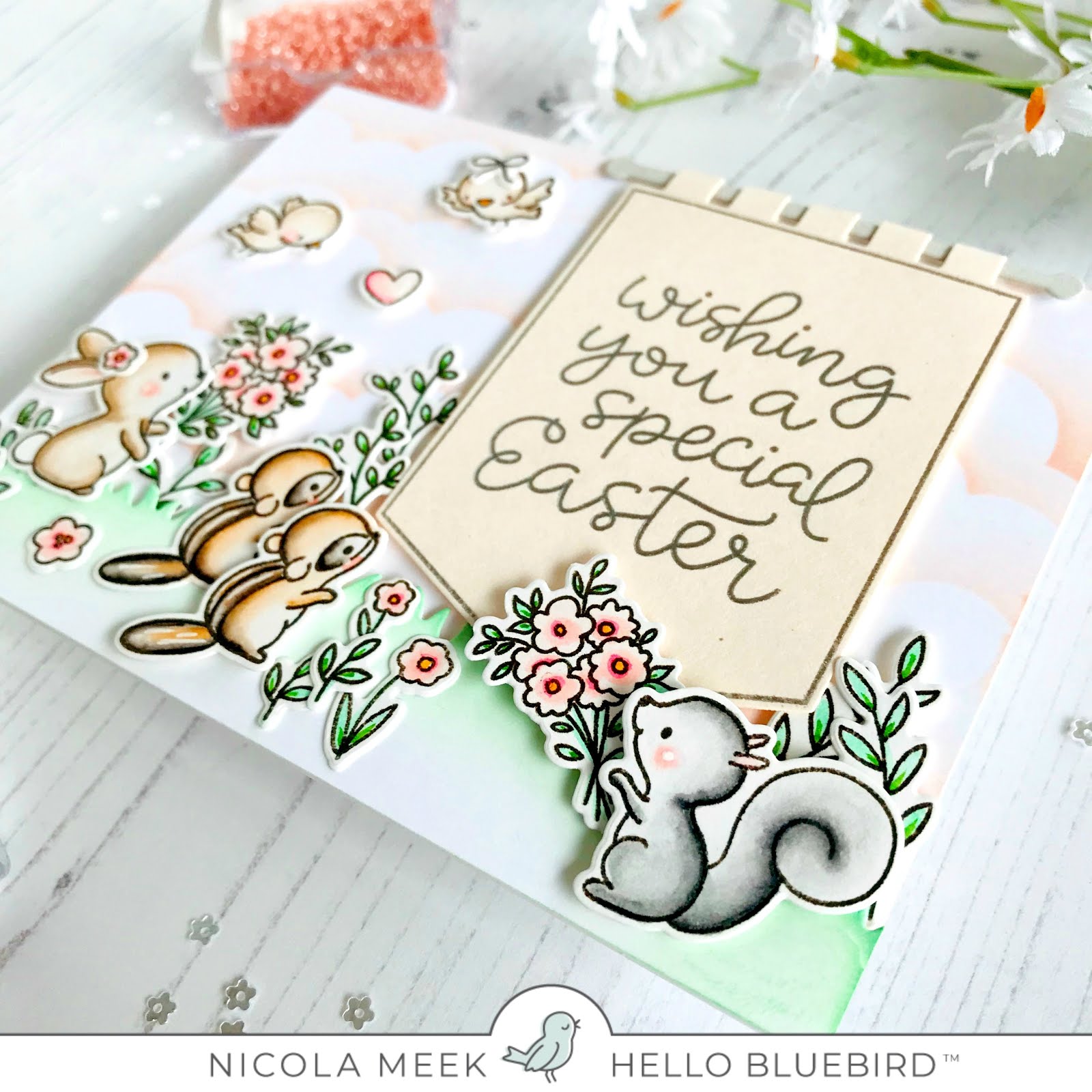 Nicky Noo Cards: Banner Buddies - Hello Bluebird Stamps