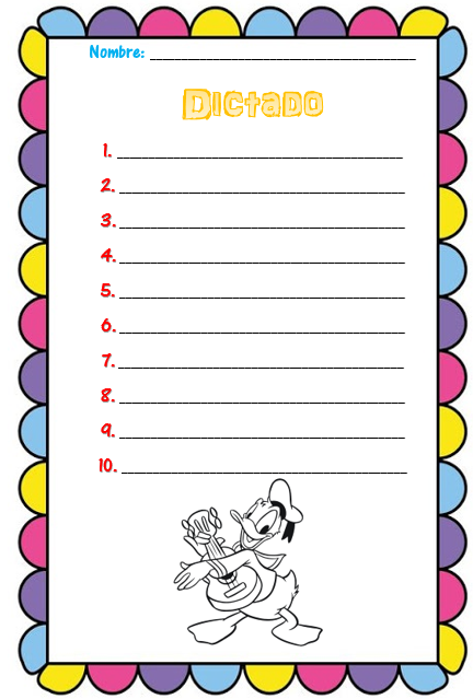 Fichas de Primaria: Hojas de dictado