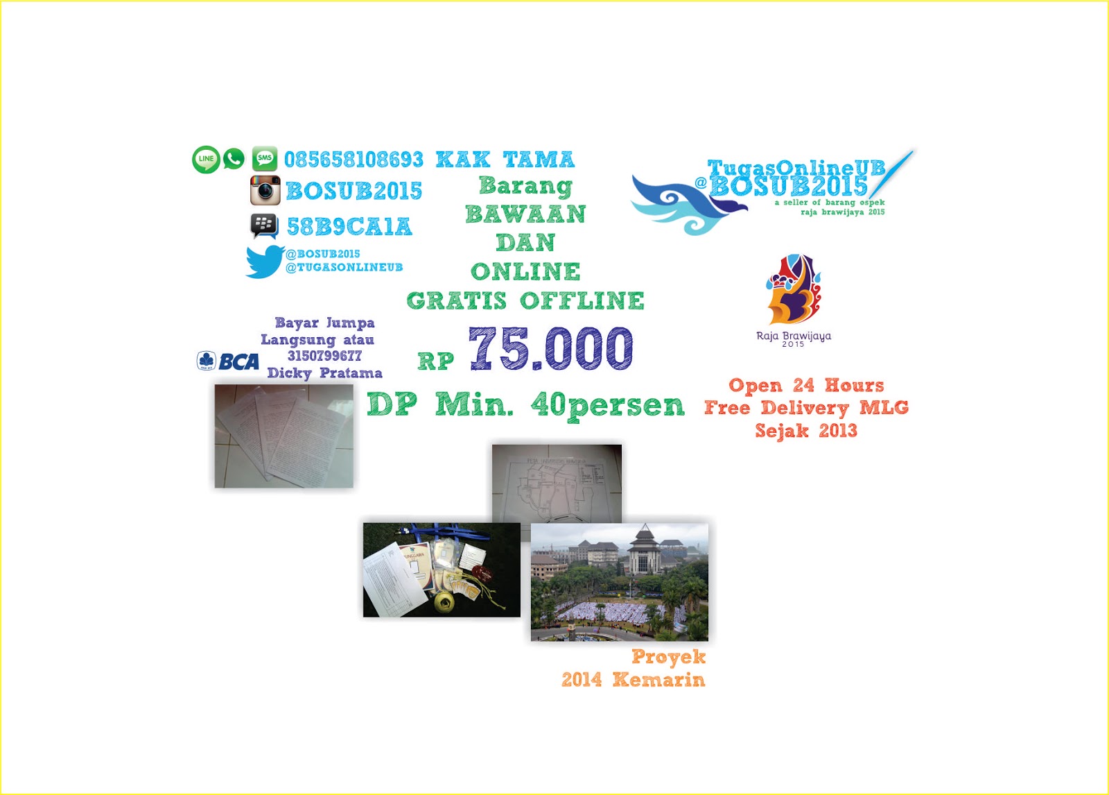 Jual Barang Ospek UB 2015