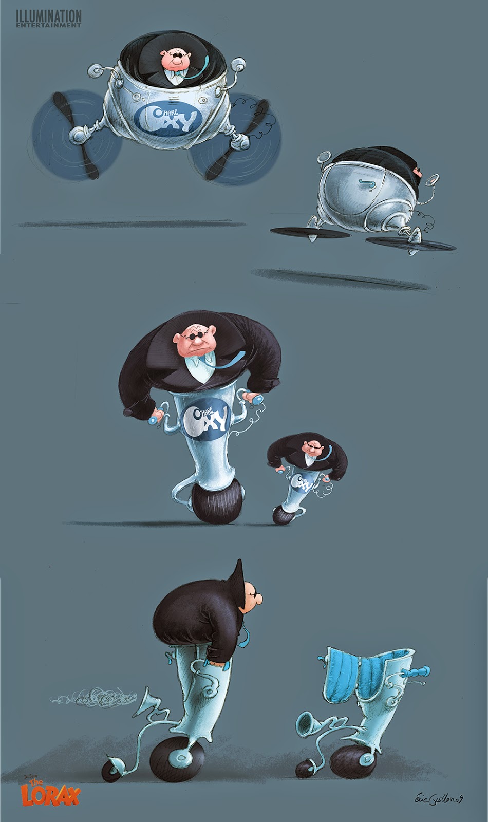 eric guillon: O'hare's machines. Character design from Colin Stimpson