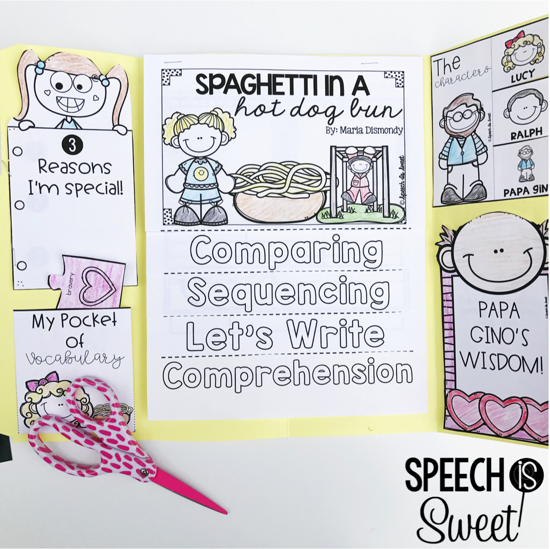 Spaghetti in a Hot Dog Bun Literature Lap Book! - Speech is Sweet