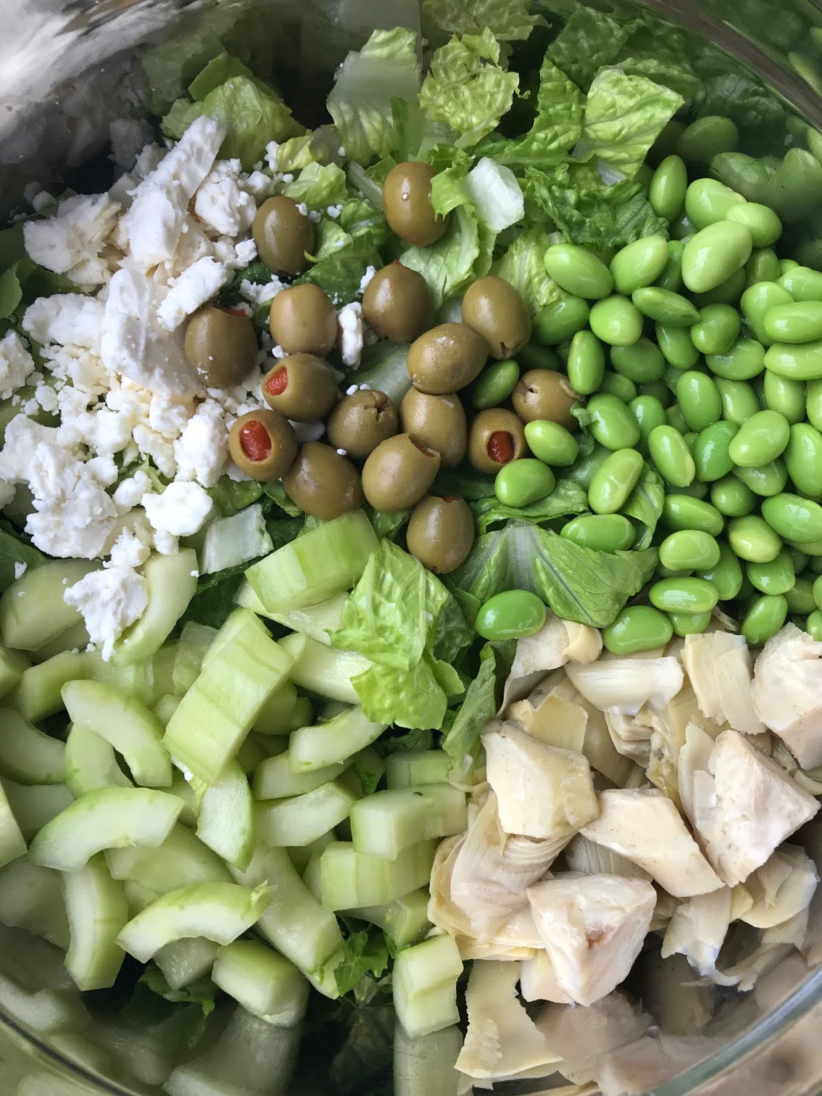 Chopped Romaine Salad with Pepperoncini Vinaigrette | Chef Jen