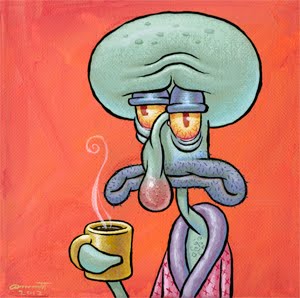 PeterBennettIllustration: Squidward's first cup of the day