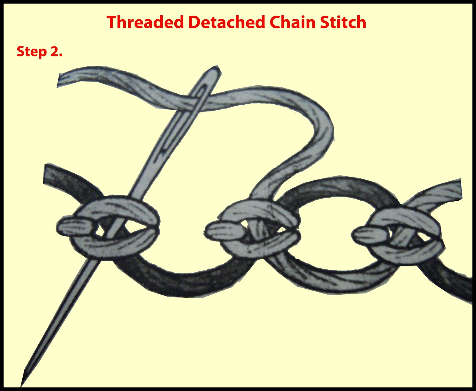 Craft Ideas: Threaded Detached Chain Stitch