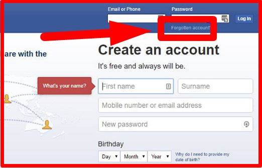 How to retrieve forgotten password on Facebook - NECOVILLA