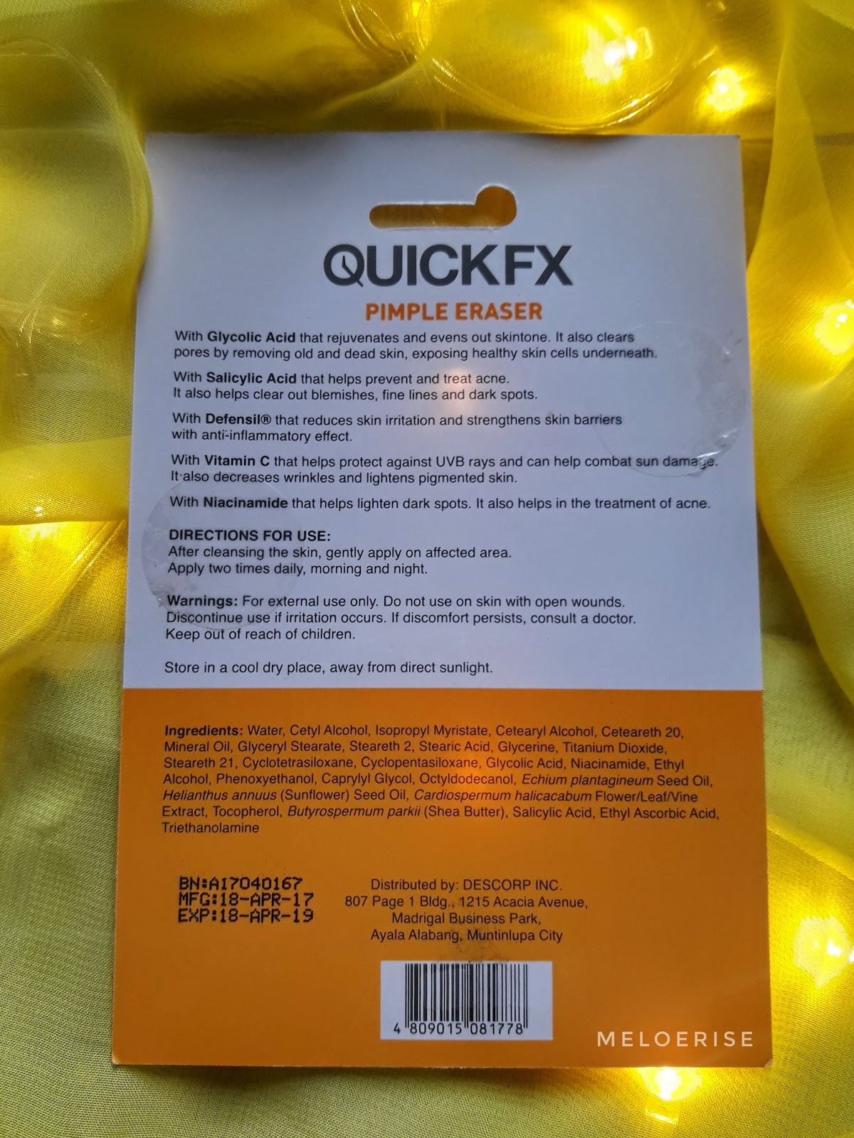 Sprinkle the Sparkles: REVIEW: Quick FX Pimple Eraser