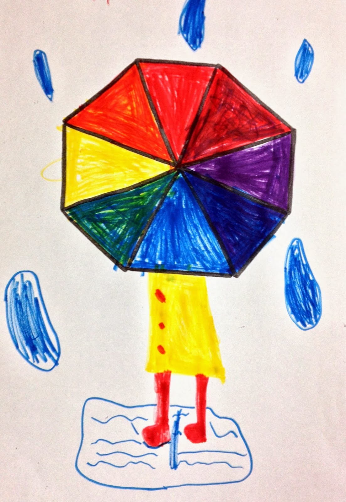 Sparkly Art with Ms. Carney!: Color Wheel Umbrellas! Kindergarten!
