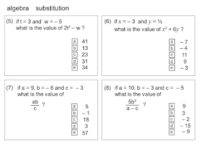 MEDIAN practice and quiz questions: algebra substitution