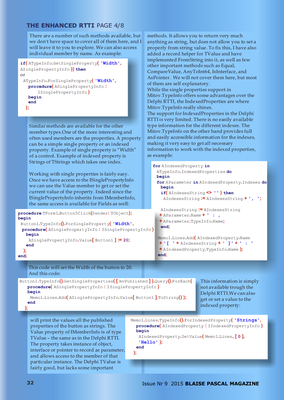Mitov Software: Advanced Delphi RTTI and accessing it with the free Mitov.TypeInfo in the Blaise ...